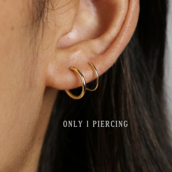 Double Hoop Earrings - Etsy