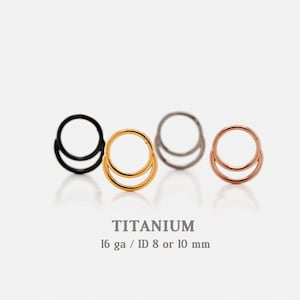 Double Septum Ring, Crescent Moon Hoop, Daith Hoop, Hinged Clicker Hoop ...