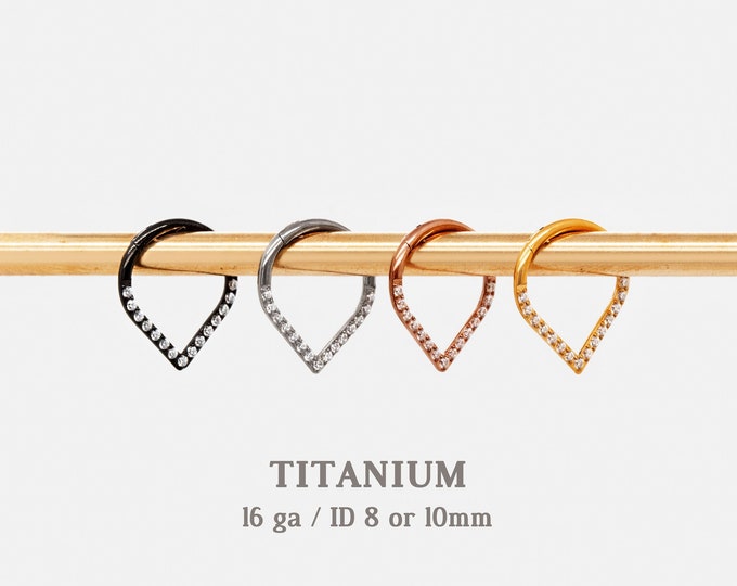 Double Septum Ring Crescent Moon Hoop Daith Hoop Hinged - Etsy