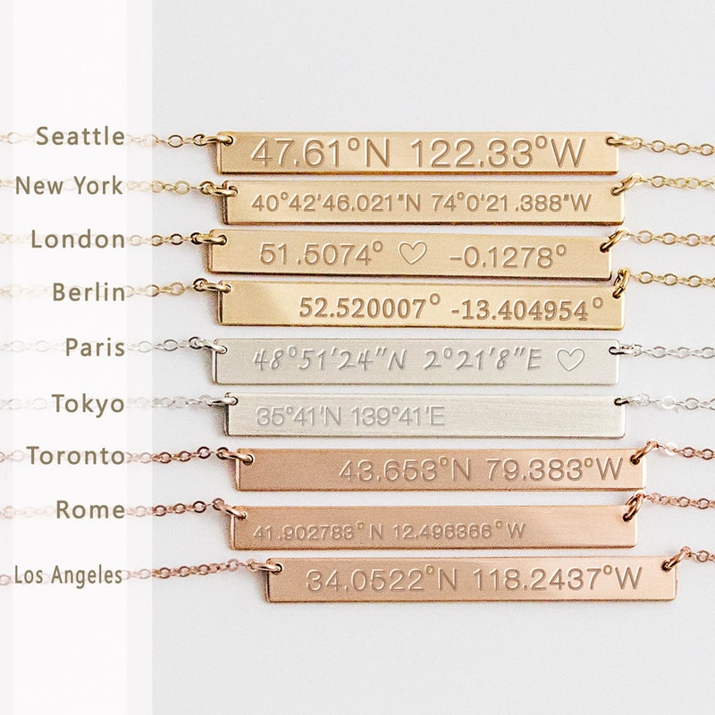 Coordinates Necklace - Etsy