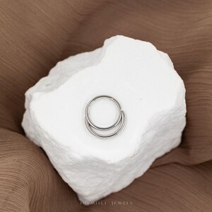 Double Septum Ring, Crescent Moon Hoop, Daith Hoop, Hinged Clicker Hoop ...