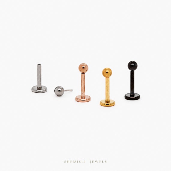 Tiny Ball Threadless Flat Back Earrings 20 18 16ga 5 10mm Unisex Surgical Steel SHEMISLI SS500 SS501 SS502
