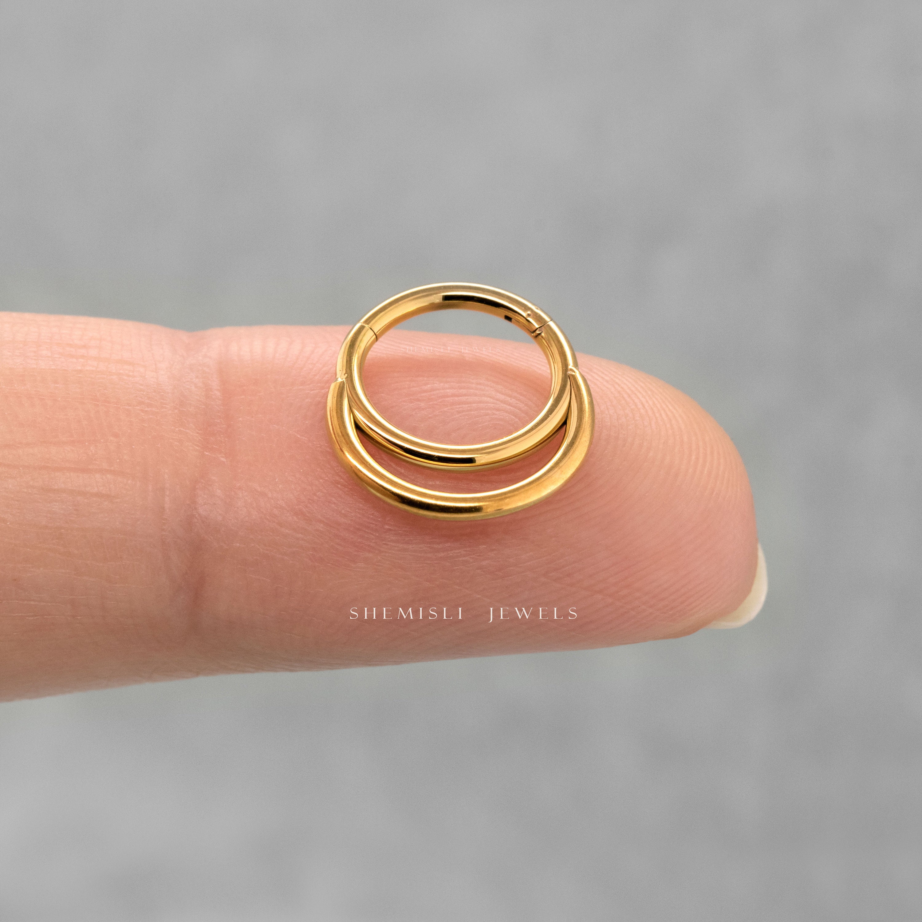 Double Septum Ring Crescent Moon Hoop Daith Hoop Hinged - Etsy