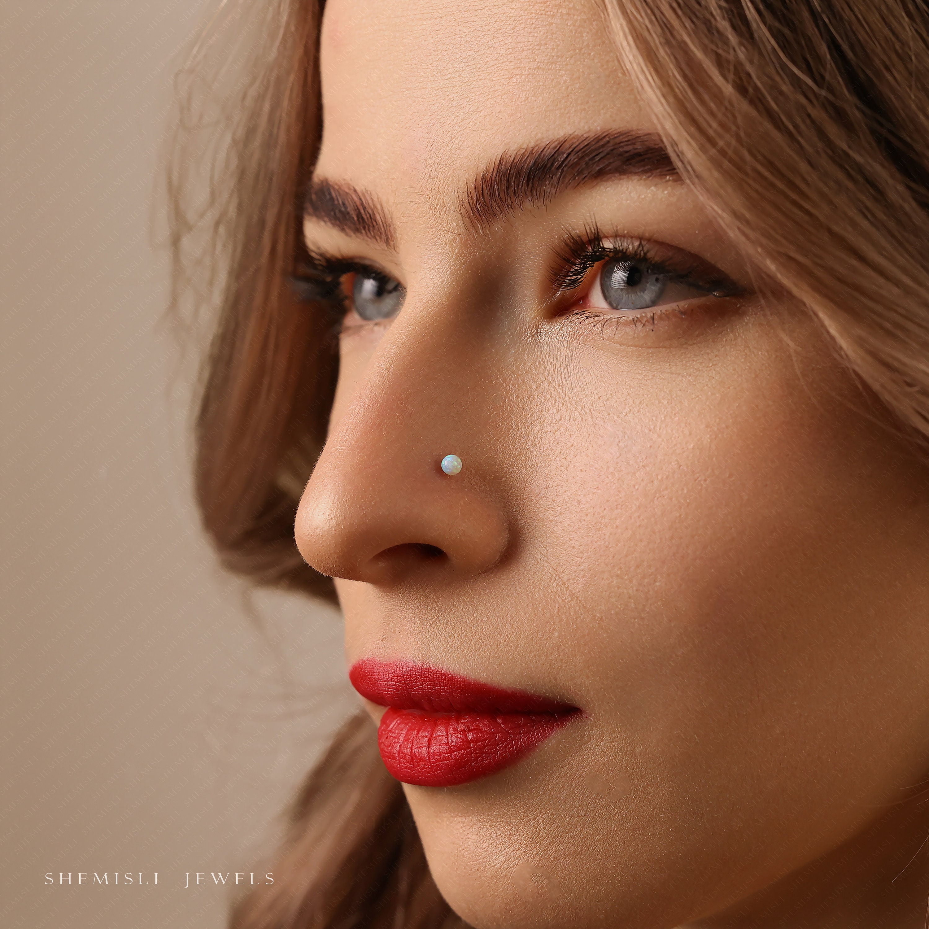 Tiny 3mm Opal Ball Threadless Flat Back Nose Stud 20 18 16ga 5 10mm Unisex Surgical Steel SHEMISLI SS587 Etsy