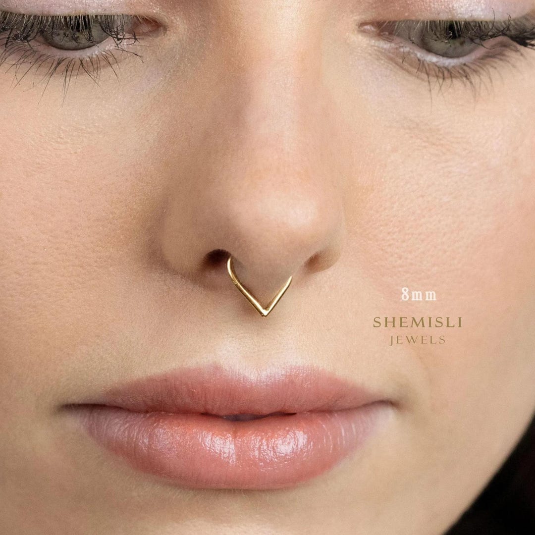 Teardrop Nose Ring, Septum Hoop, Minimalist Style, A-SH453 SH454 - Etsy