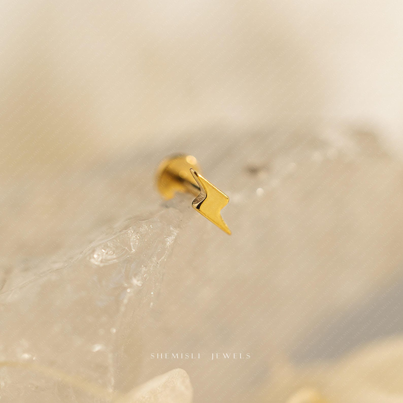 Tiny Lightning Threadless Flat Back Nose Stud, 20,18,16ga, 5-10mm ...
