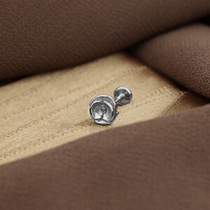 Tiny Birth Month Flower Threadless Flat Back Earring, 20,18,16ga, 5 ...