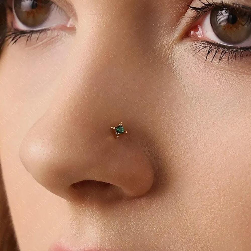 Twinkle Star Nose Stud, Threadless Flat Back, Minimalist Style, A-SS908 ...