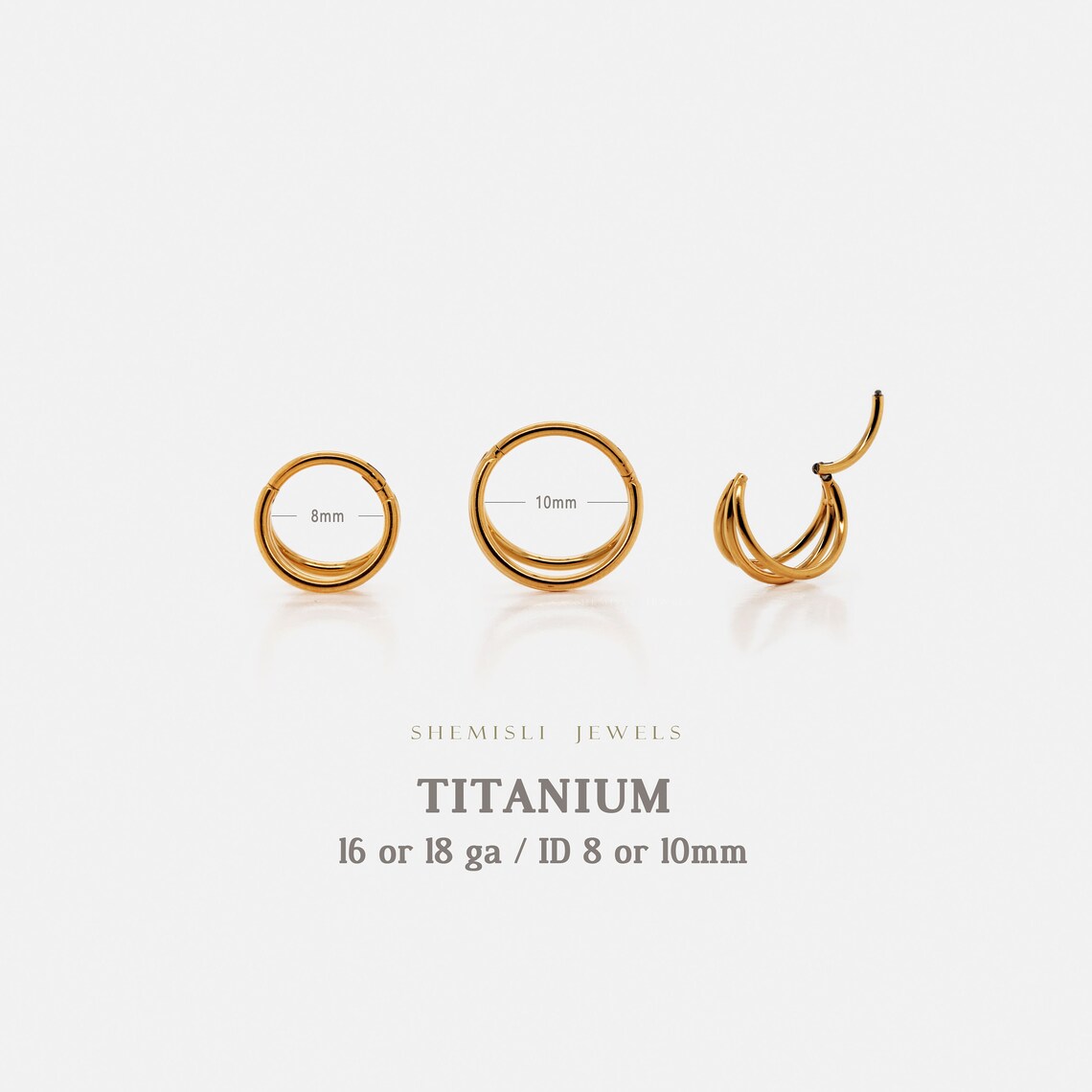 Split Triple Septum Ring Nose Ring Hoop Earring Conch Hoop - Etsy