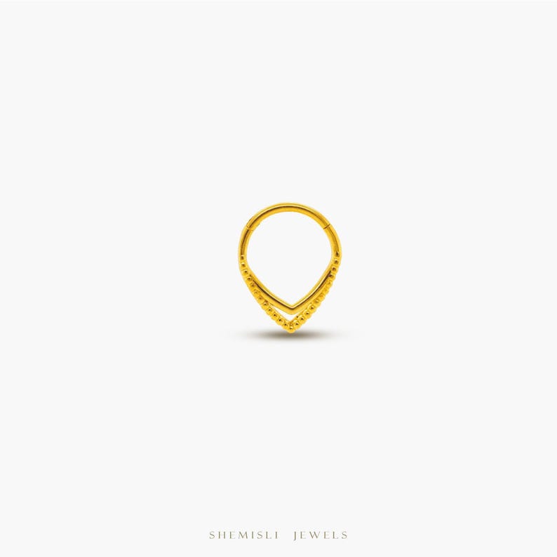 2-layered Teardrop Nose Ring, Septum Hoop, Minimalist Style, A-SH700 ...