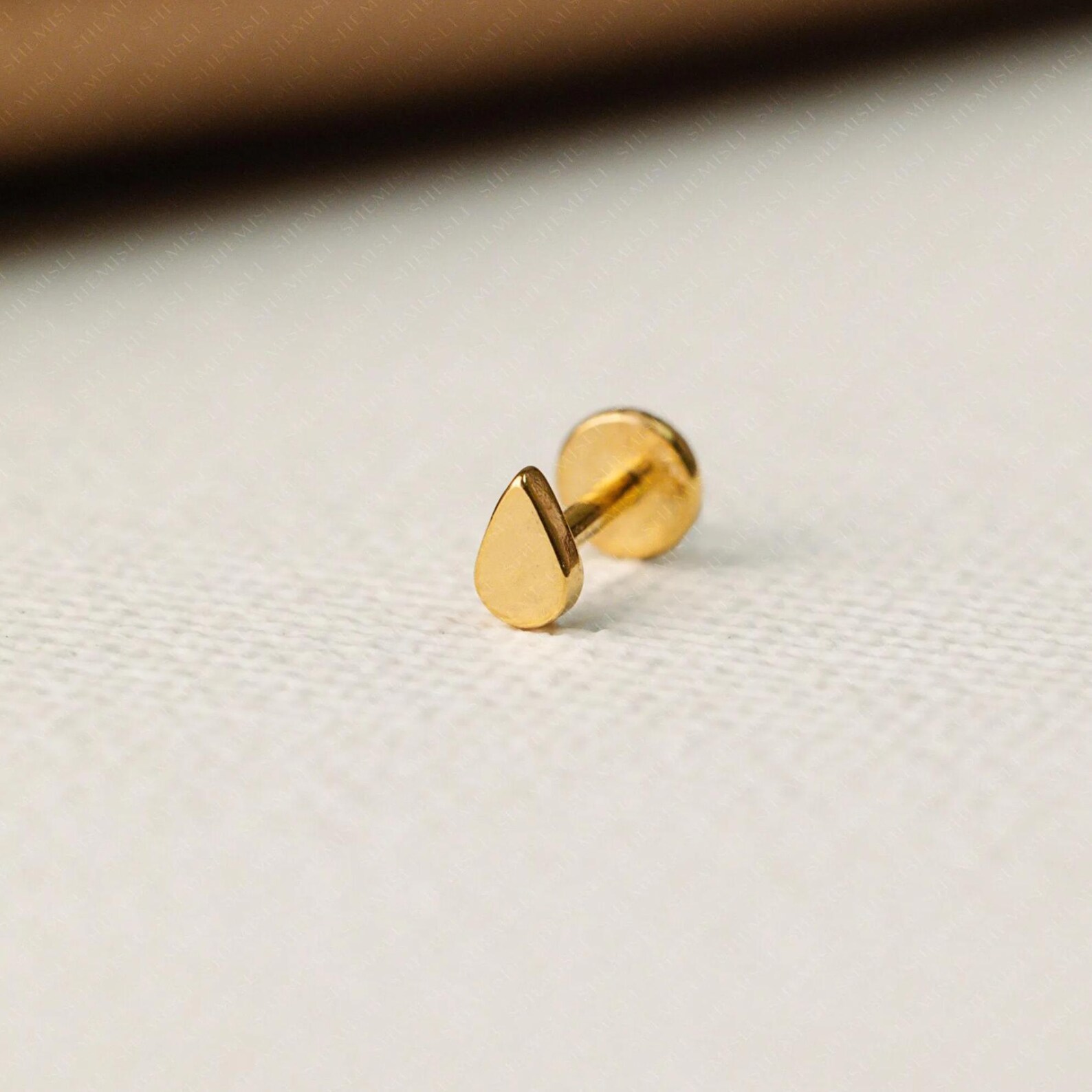 Teardrop Shape Nose Stud, Threadless Flat Back, Minimalist Style, A ...