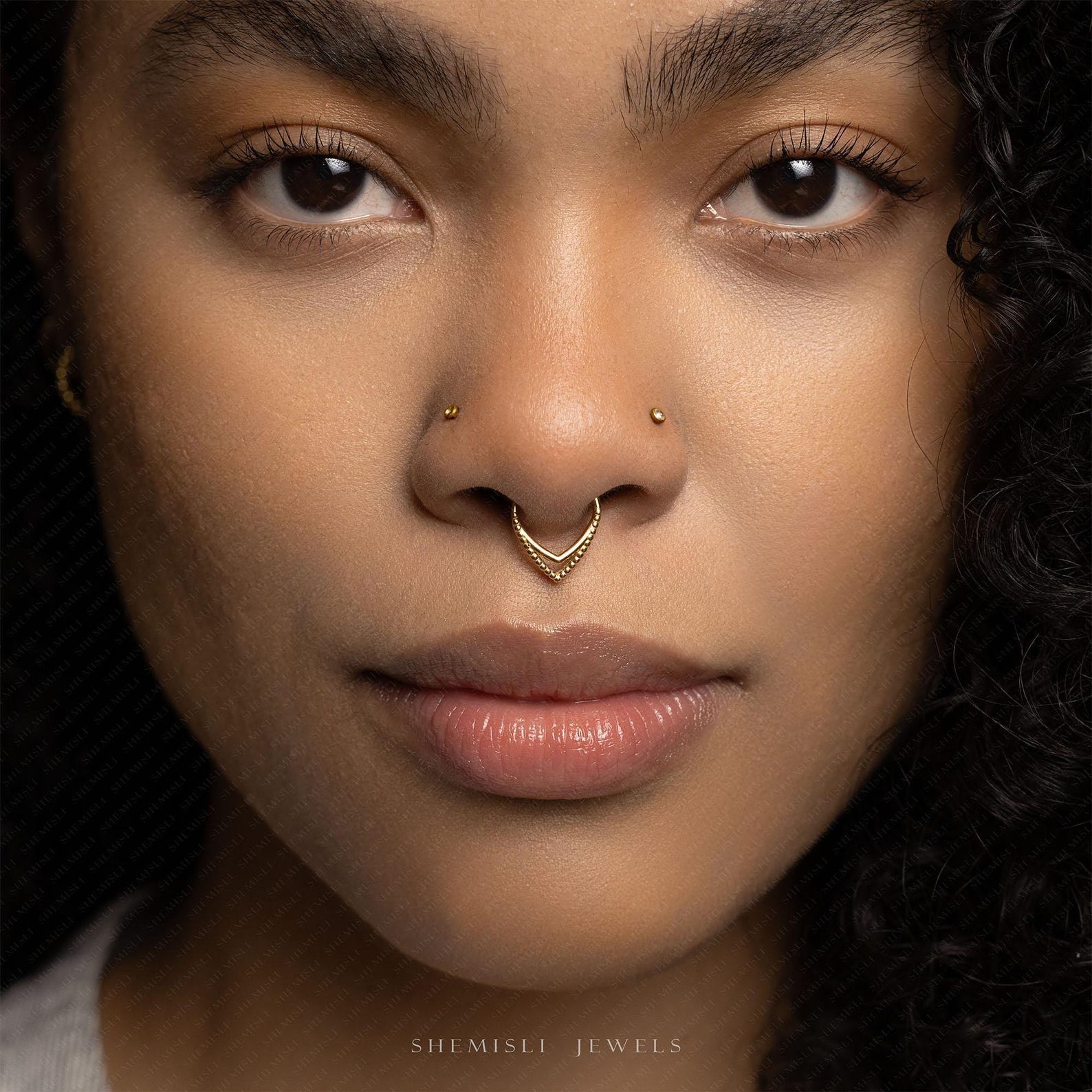 2 Layered Teardrop Septum Ring, Nose Ring, Hinged Clicker Hoop, 16ga ...
