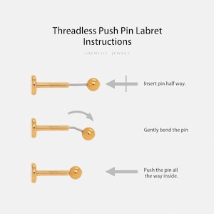 Tiny Birth Month Flower Threadless Flat Back Earring, 20,18,16ga, 5 ...