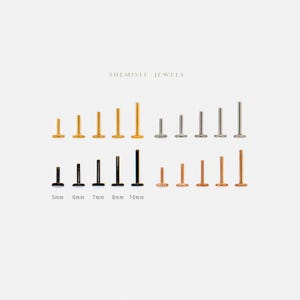 Tiny 3 Spikes Threadless Flat Back Earring, 20,18,16ga, 5-10mm Unisex ...