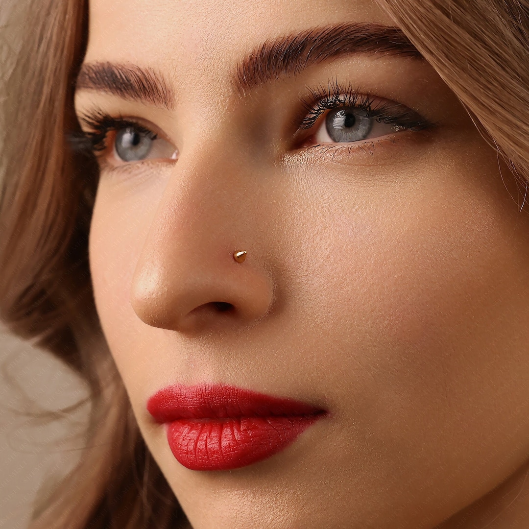 Tiny Spike Threadless Flat Back Nose Stud, 20,18,16ga, 5-10mm Unisex ...