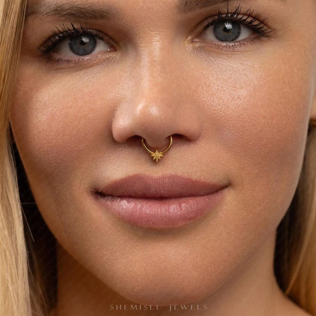 Twinkle Star Nose Ring, Septum Hoop, Minimalist Style, A-SH684 SH685 - Etsy