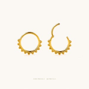 Dainty Sun Daith Ring, Hinged Clicker Hoop, 16ga 8mm or 10mm, Unisex ...