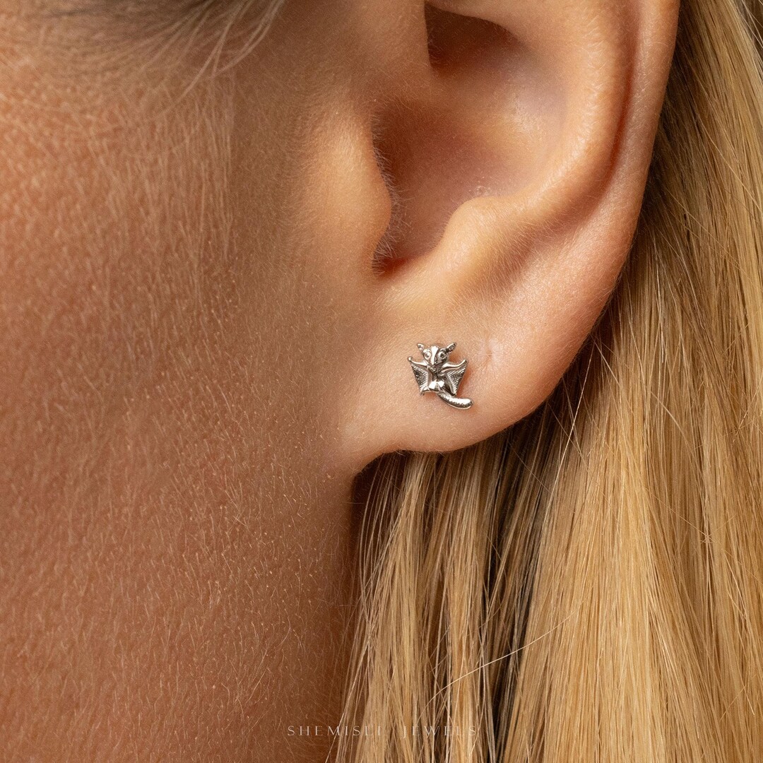Tiny Sugar Glider Threadless Flat Back Earrings, 20,18,16ga, 5-10mm ...