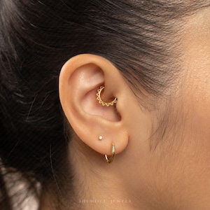 Sun Daith Hoop, Clicker Earring, Minimalist Style, A-SH680 SH681 - Etsy