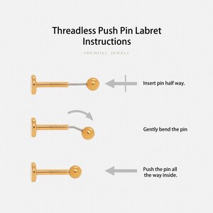 Tiny Moon With Face Threadless Flat Back Earrings, 20,18,16ga, 5-10mm ...