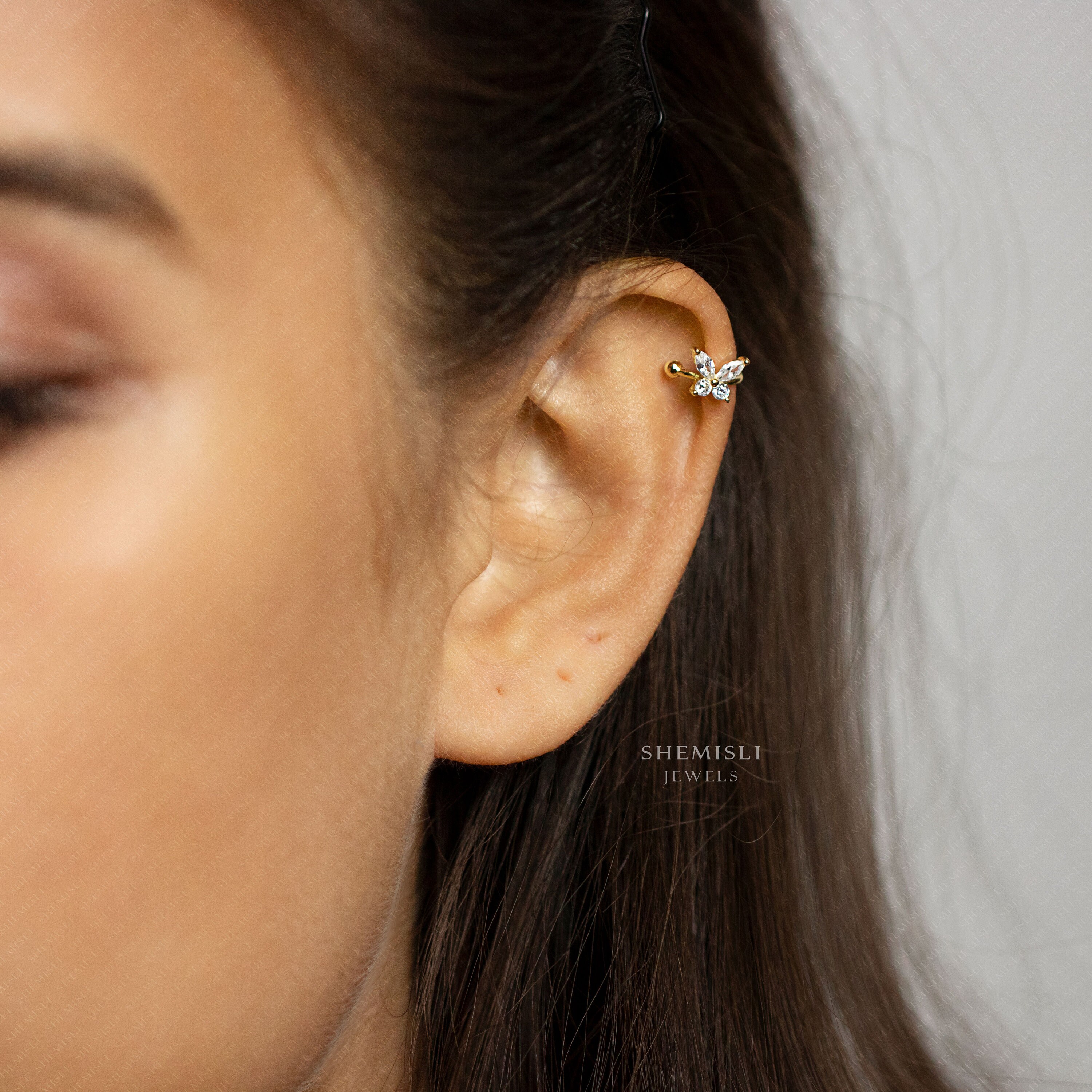 CZ Butterfly Helix Ear Cuff Earring No Piercing is Needed - Etsy