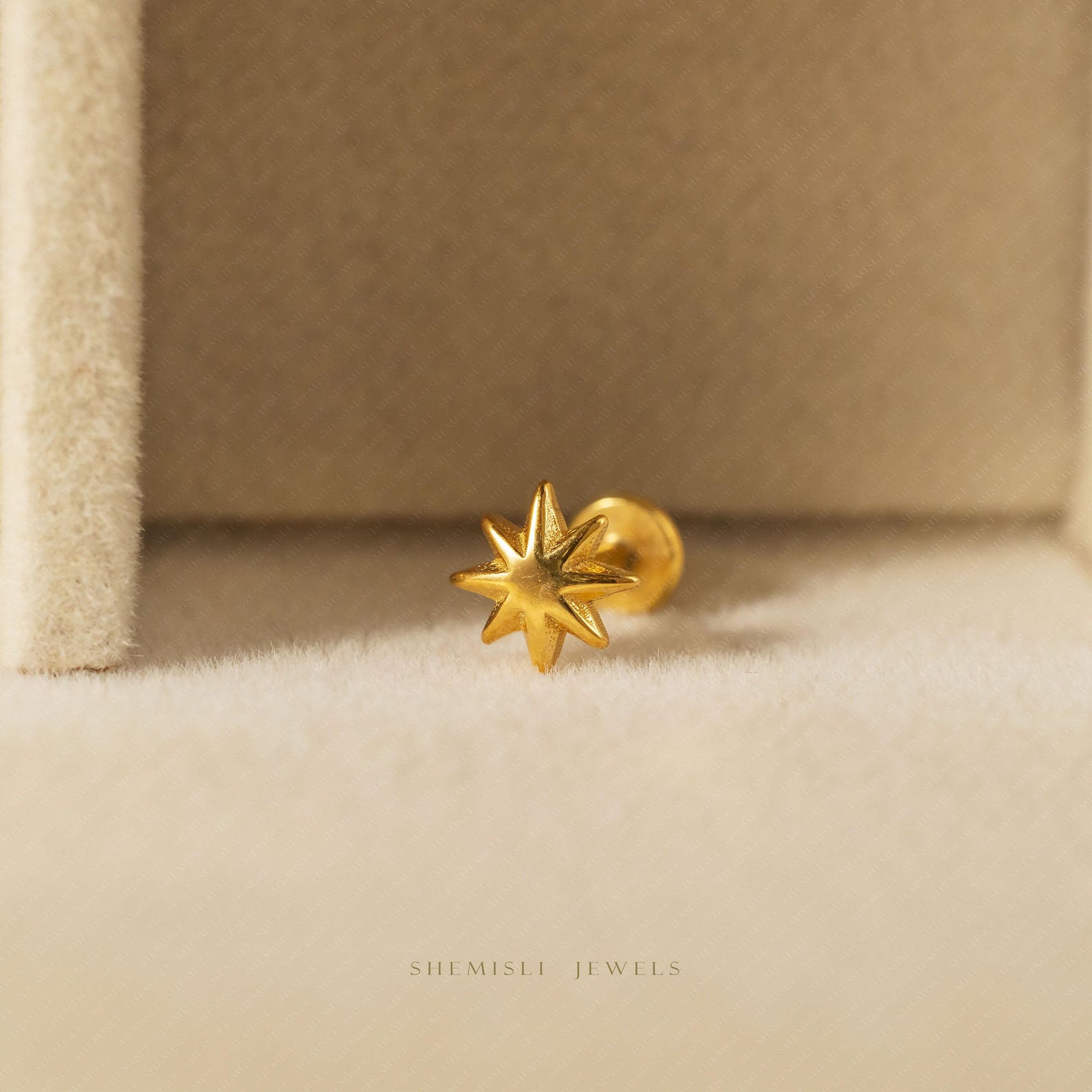 3D Star Nose Stud, Threadless Flat Back, Minimalist Style, A-SS901 - Etsy