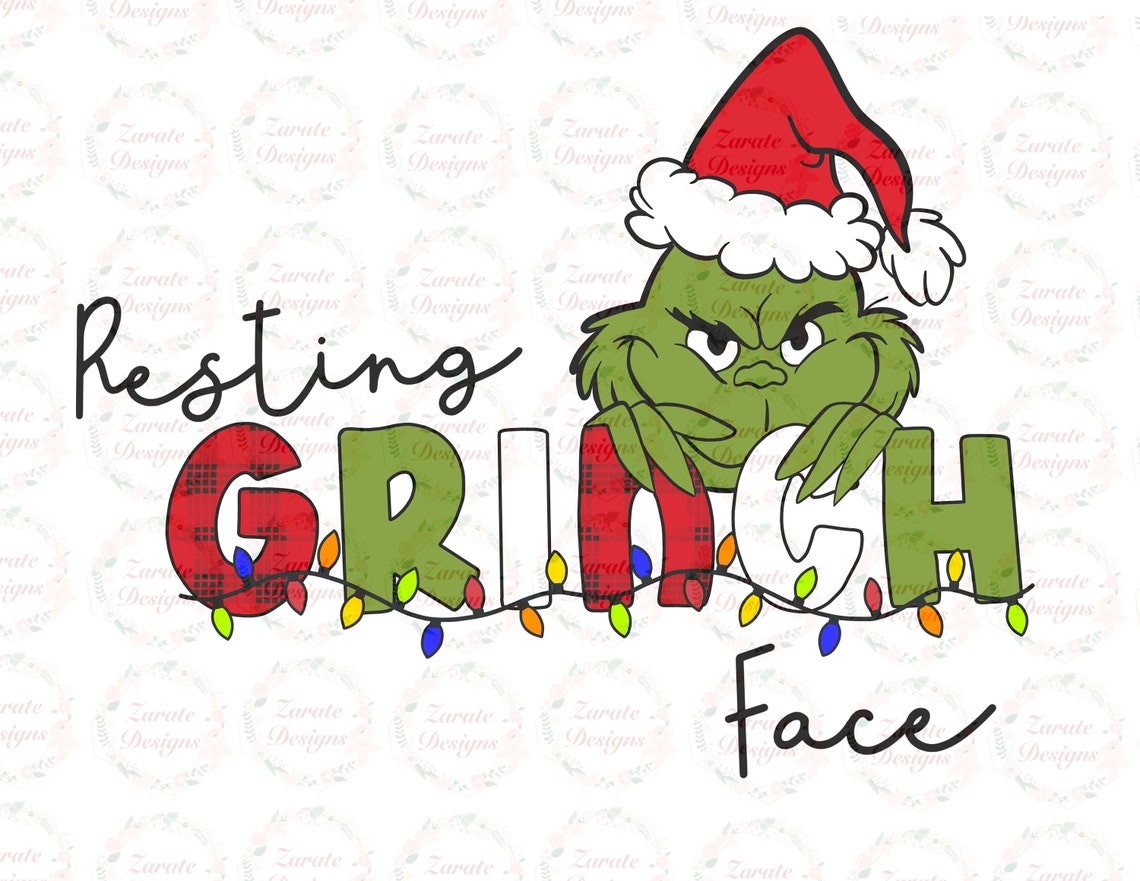 Resting Grinch Face Design - Etsy