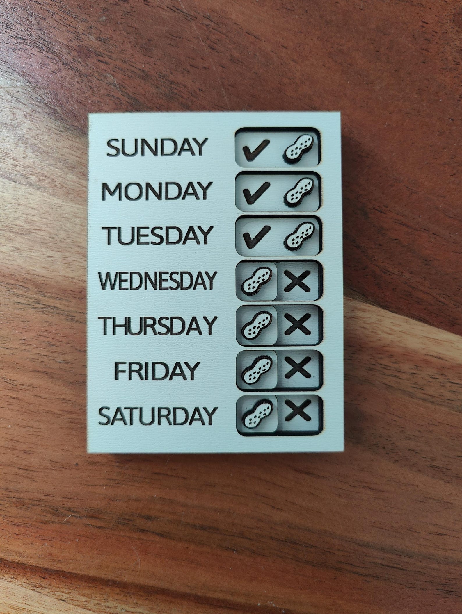 Peanut OIT Tracker Magnet: Engraved Wood Slider, Food Allergy Reminder ...