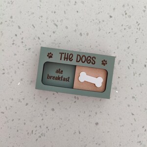 Custom Pet Task Reminder | Engraved Slide Dog Feeding Wall Sign ...