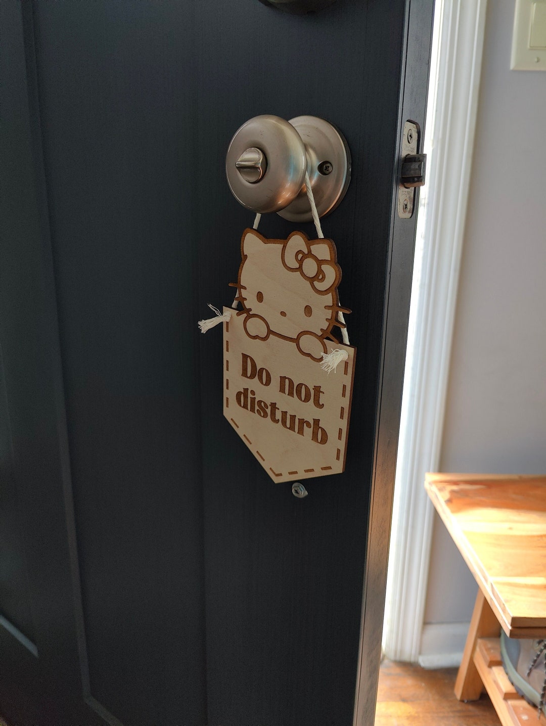 Kitty Do Not Disturb Sign Wooden Engraved Do Not Disturb - Etsy