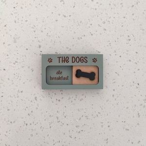 Custom Pet Task Reminder | Engraved Slide Dog Feeding Wall Sign ...