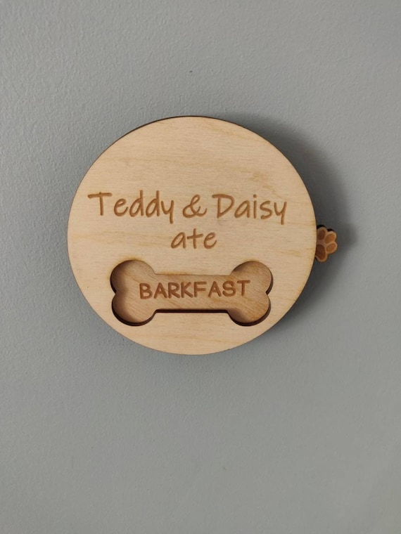 Custom Dog Food Reminders / Flip Pet Feeding Sign / Rustic Dog | Etsy