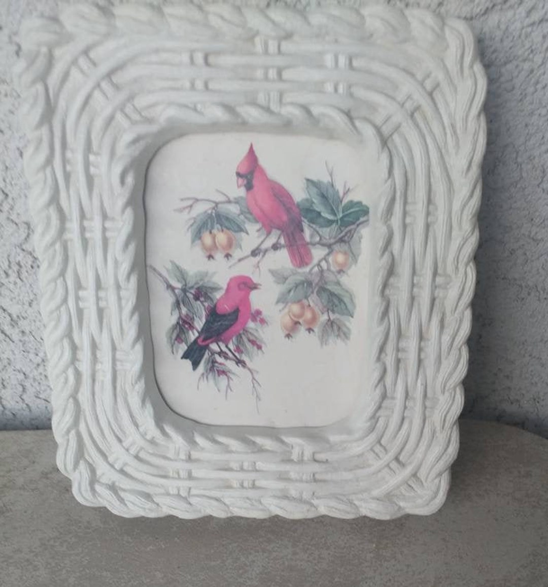 Vintage Burwood Birds Frame: 1970s White & Red Home Decor - Etsy