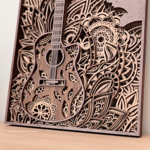 The Guitar - Laser Cutting File for Creating Multilayered Mandala Wall ...