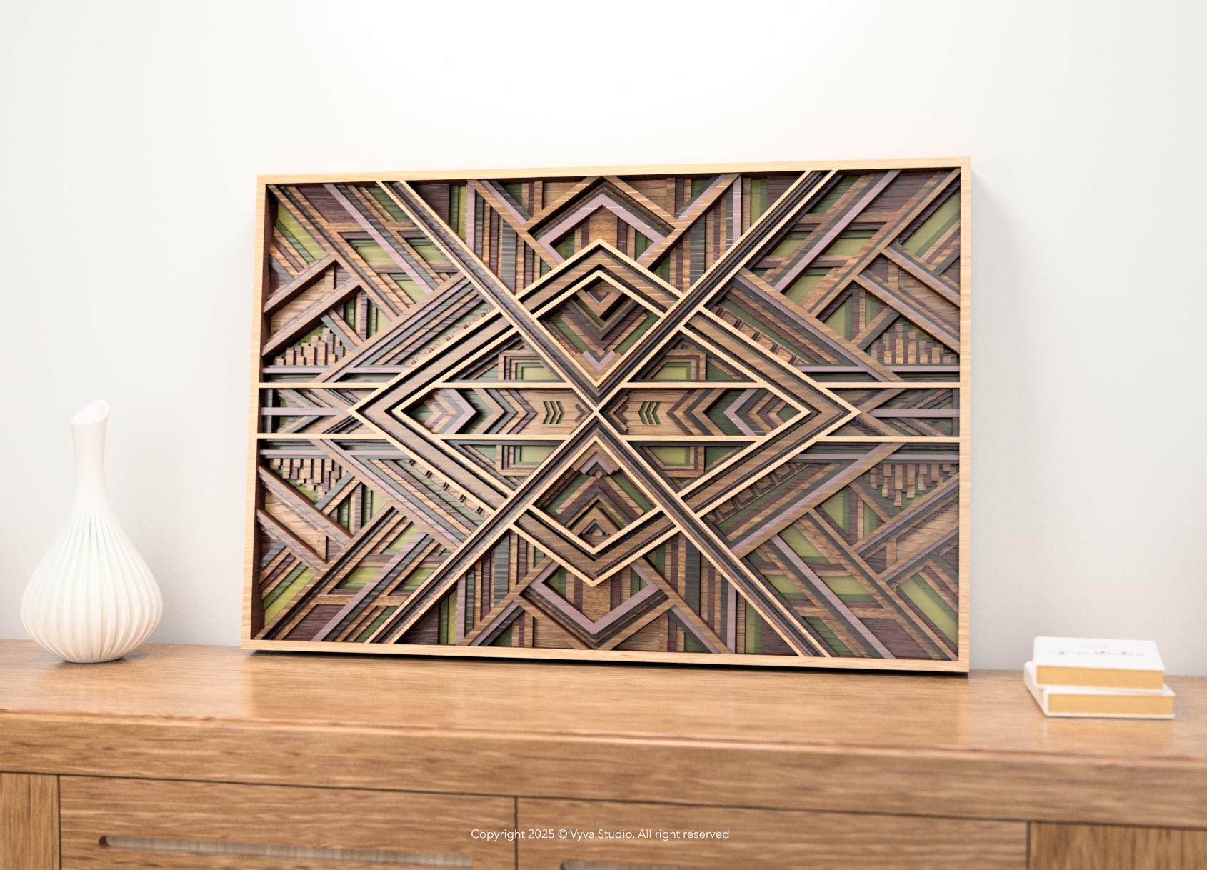 3D Geometric Wall Art: Layered Abstract Laser Cut SVG File (digital ...