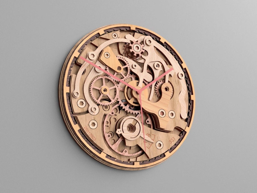 Gear Clock V0 | Laser Cut File for Creating 3D Mechanical Clock ...