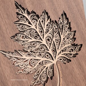 Maple Leaf – 3D Laser Cut Wall Art SVG | Intricate Botanical Leaf ...