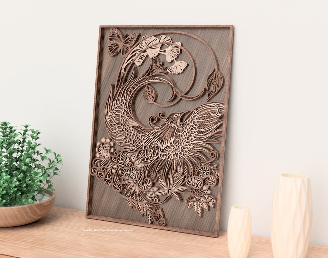 The Phoenix | Laser Cut File for Creating 3D Multilayer Phoenix Laser ...