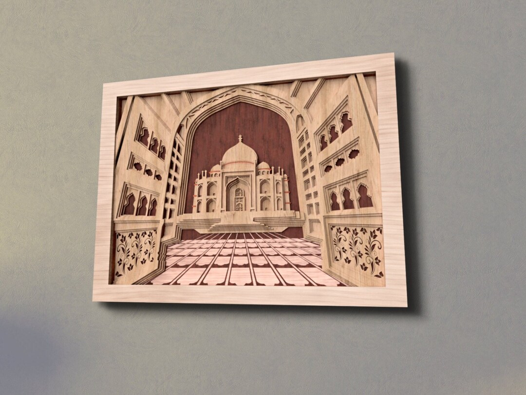 The Taj Mahal - Laser Cut File for 3D Multilayered Wall Art Available ...