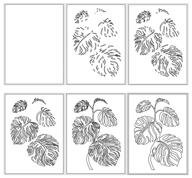Monstera Plant | Laser Cut File for Creating 3D Multilayer Mandala Wall ...