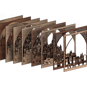 Multilayer Laser Cut Files | City & World Landmarks SVG | Vintage ...