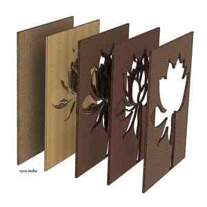 The Lotus Flower | 3D Multilayer Laser Cut File | Floral Wood Wall Art ...