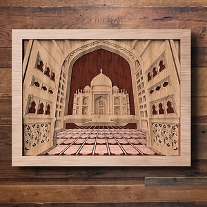 The Taj Mahal - Laser Cut File for 3D Multilayered Wall Art Available ...
