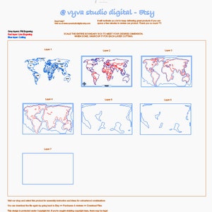 3D World Map | Laser Cutting Files for Creating Multilayered Wall Art ...