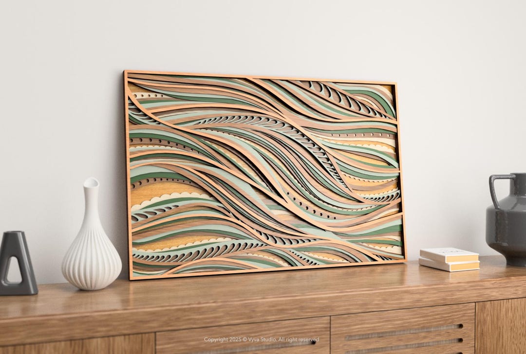 3D Flow Wall Art: Layerd Laser Cut File SVG (digital Download) - Etsy
