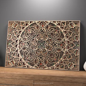 Infinity Bloom – 3D Mandala Laser Cut SVG | Layered Floral Wall Art Design | Intricate Geometric ...