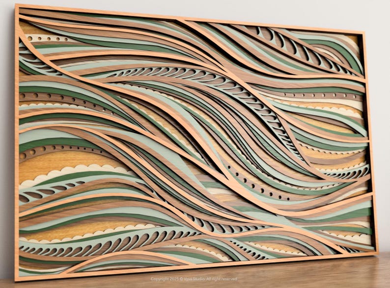 3D Flow Wall Art: Layerd Laser Cut File SVG (digital Download) - Etsy