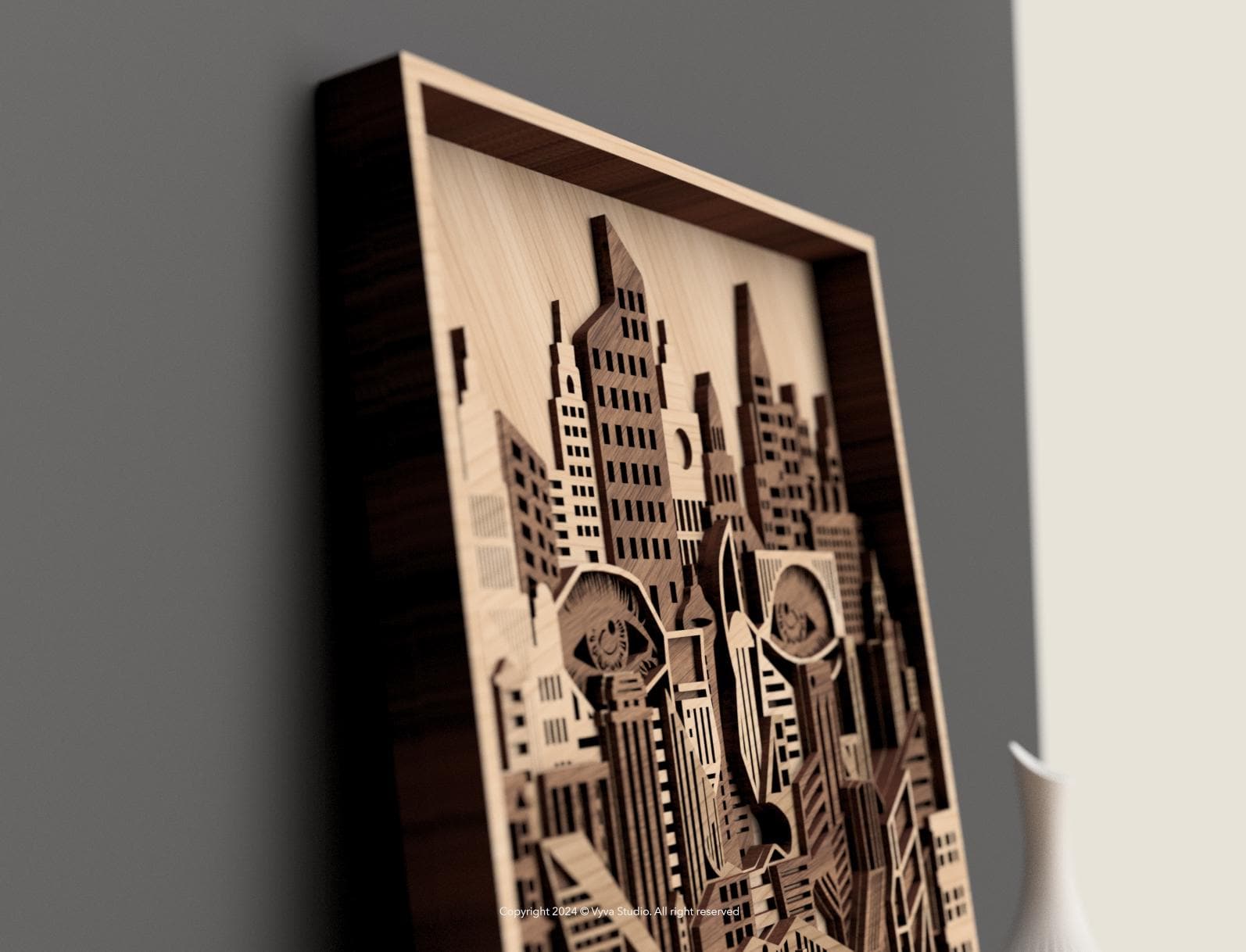 City Within – 3D Urban Portrait Laser Cut SVG | Surreal Cityscape Wall ...