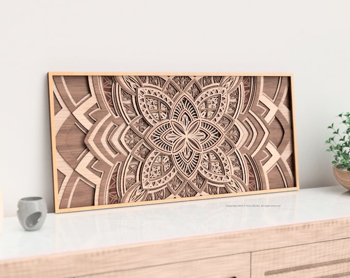 Digital Files Multilayered River Mandala Mirror, Layered Wall Art ...