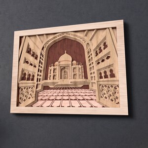 The Taj Mahal - Laser Cut File for 3D Multilayered Wall Art Available ...